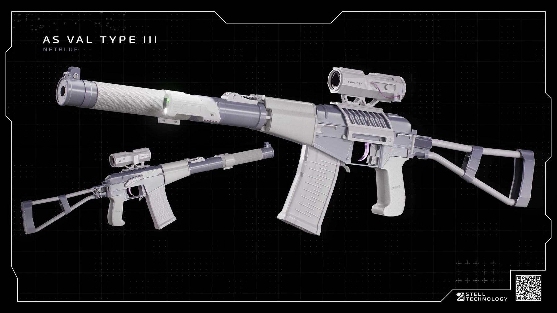 ArtStation - AS VAL TYPE III x MIDNIGNT X NETBLUE EDITION w MODULE SET | STELL TECH | Game Assets