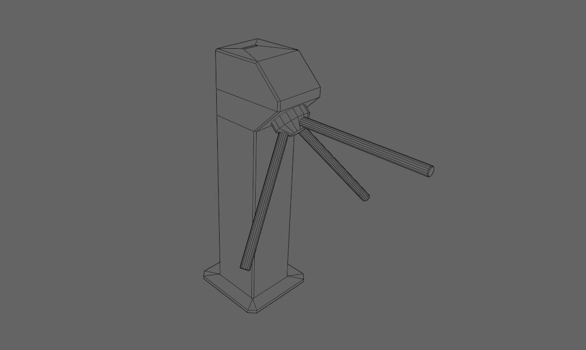 ArtStation - Ticket Gate Access Control - Catraca de Acesso Low-poly 3D model | Game Assets