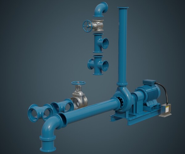 ArtStation - Water Pump 3A | Game Assets