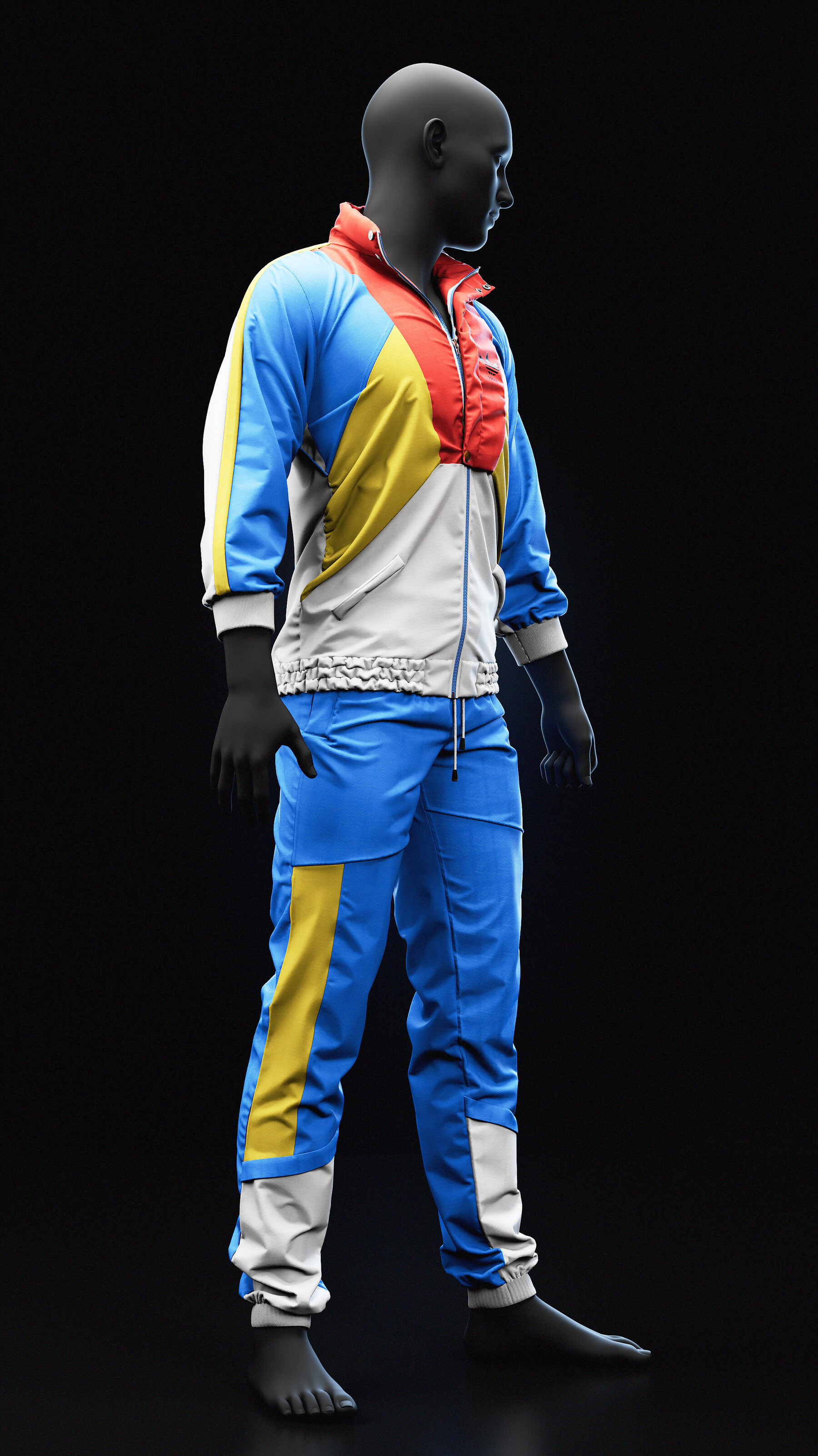 ArtStation - 80s Men's sportswear outfit | Marvelous designer | CLO 3D ...