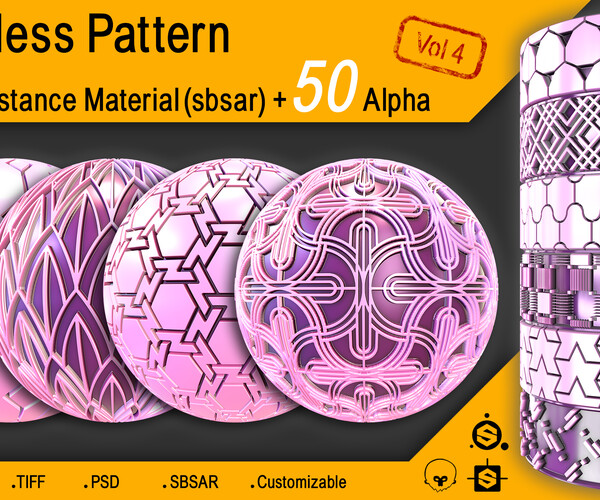 ArtStation - 50 Seamless Pattern + Alpha (4K) Vol 4 | Resources