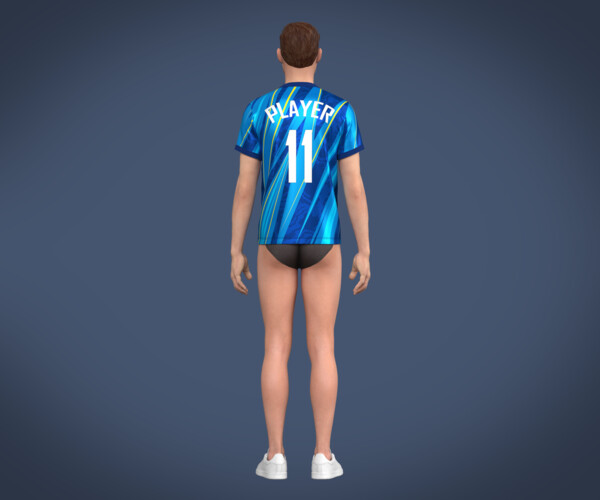 ArtStation - Soccer Football Blue Jersey Player-11 | Resources