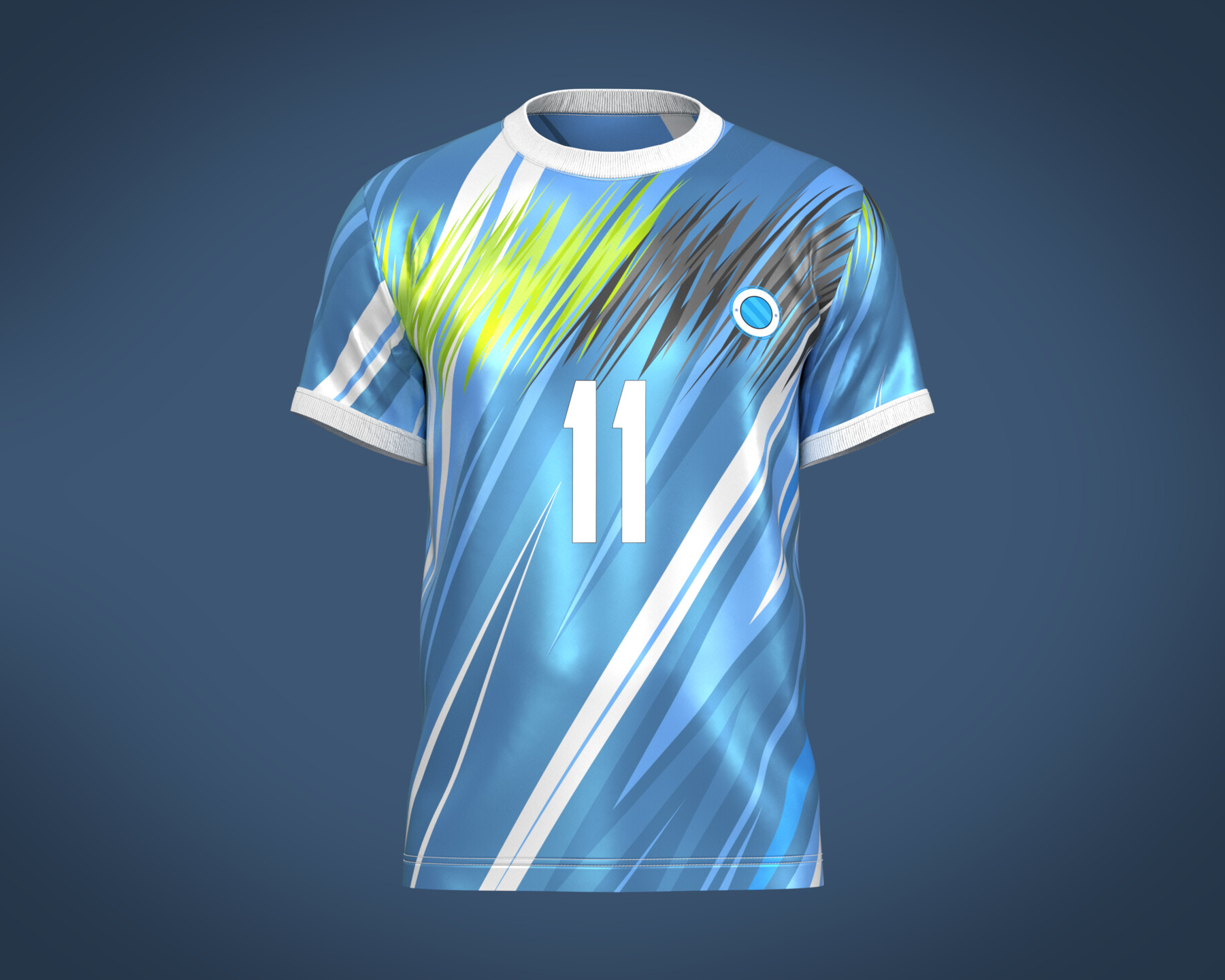 ArtStation - Soccer Football Blue and White Jersey Player-11 | Resources