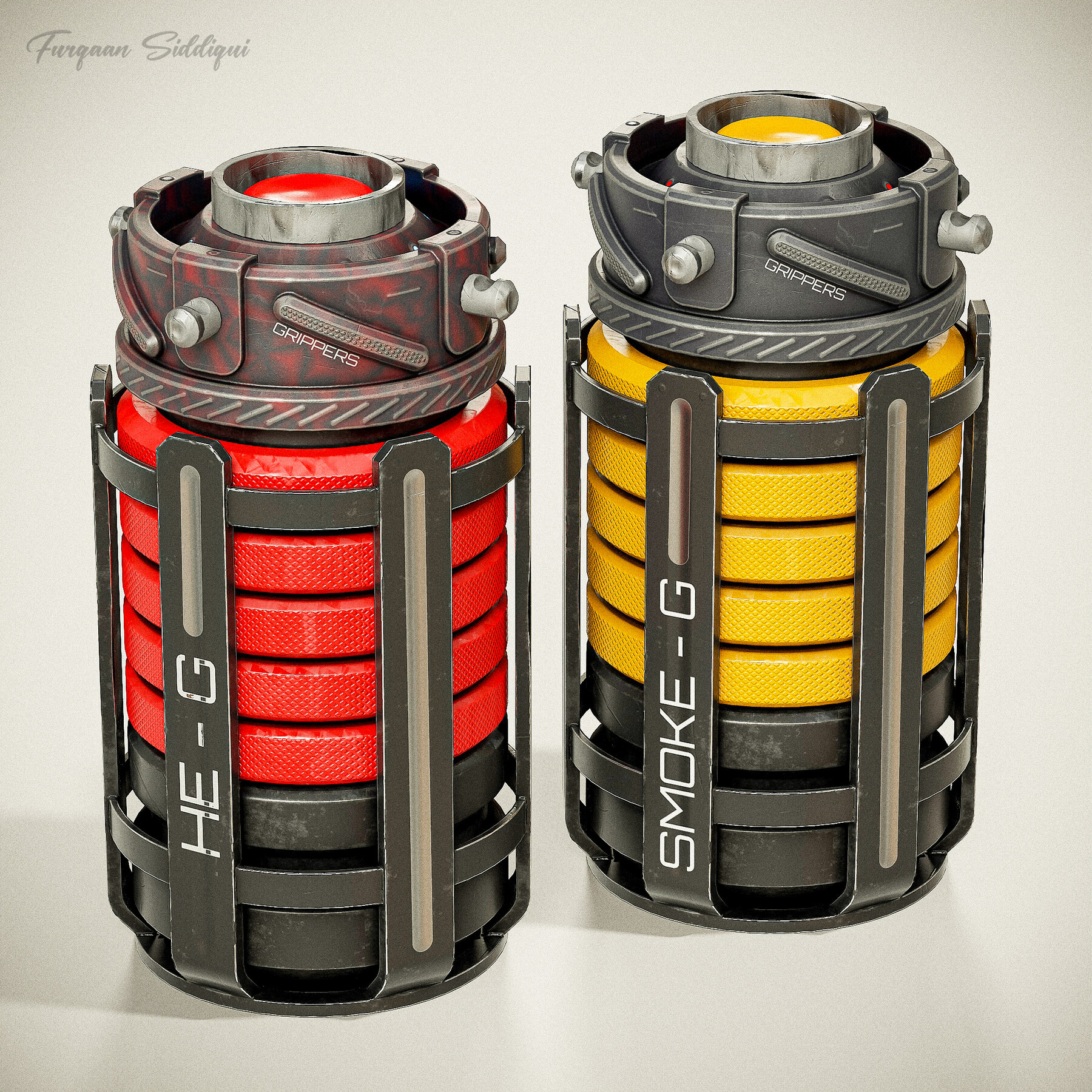 ArtStation - Sci-fi Grenades V8 PBR | Game Assets