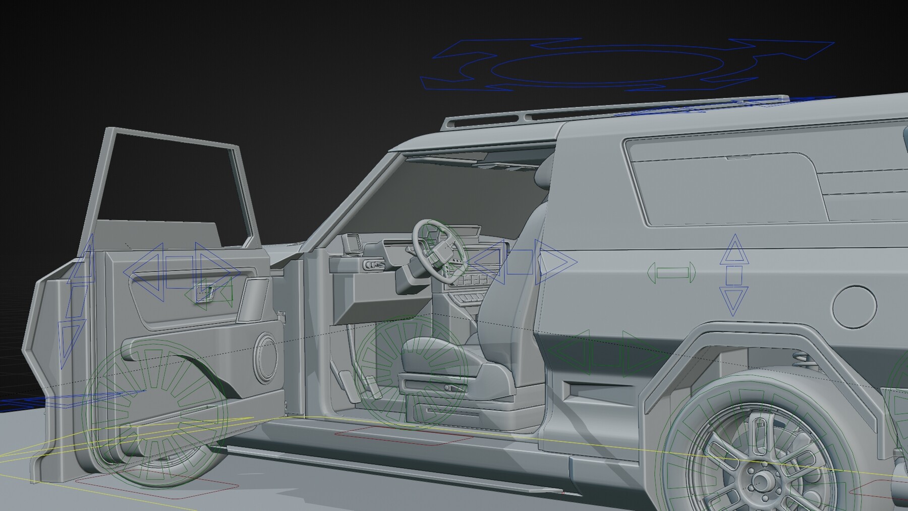 ArtStation - Custom Haybride SUV Rigged for Animations and Games | Game Assets