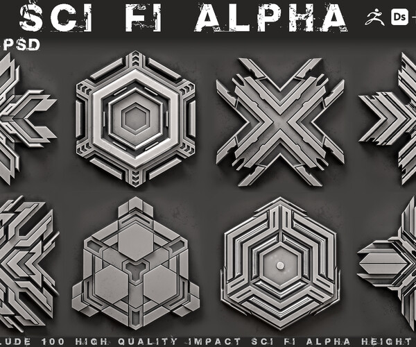ArtStation - 100 Sci Fi Alpha vol - 05 | Brushes