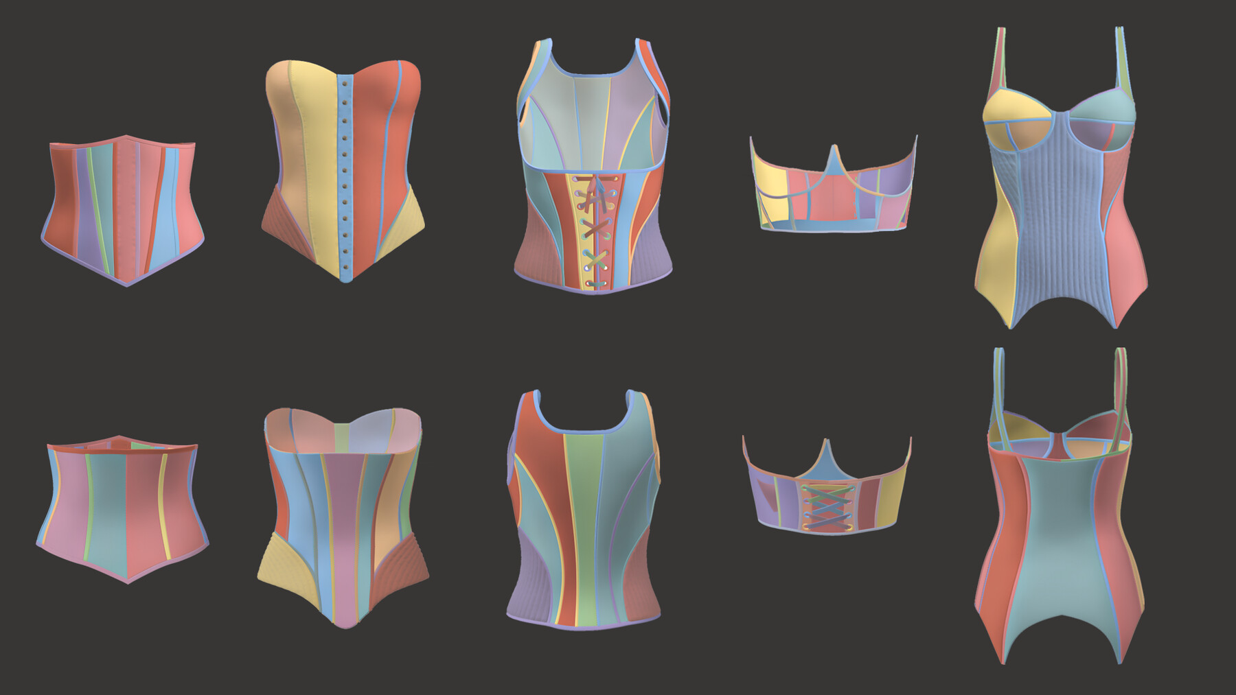 ArtStation - Corset set / Marvelous Designer/Clo3D project file + OBJ ...