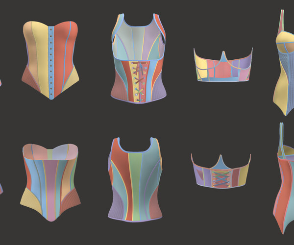ArtStation - Corset set / Marvelous Designer/Clo3D project file + OBJ ...