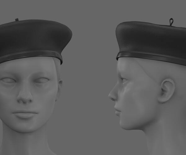 ArtStation - LEATHER BERET – zprj obj fbx highpoly | Game Assets