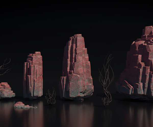 ArtStation - Red cliffs kit | Resources