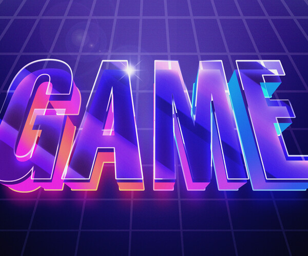 ArtStation - 3D Game. PSD fully editable text effect. Layer style PSD ...