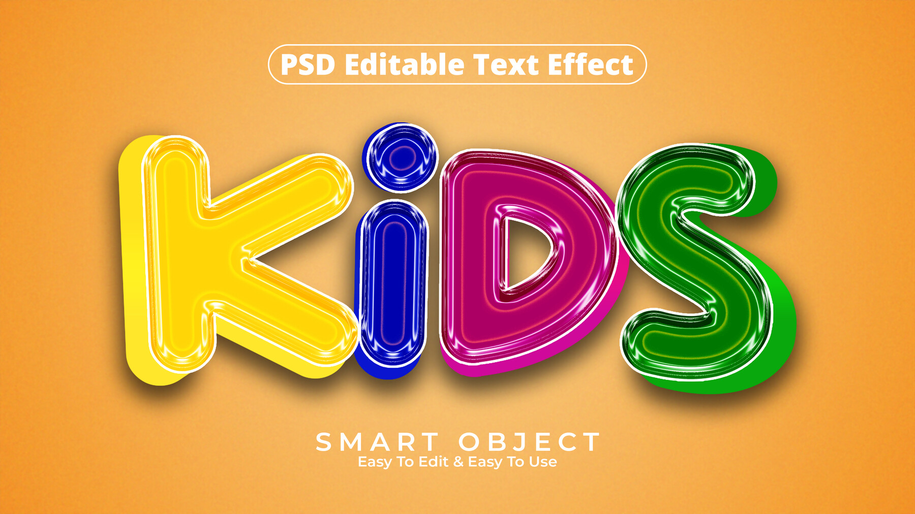 ArtStation - 3D Kids. PSD fully editable text effect. Layer style PSD ...