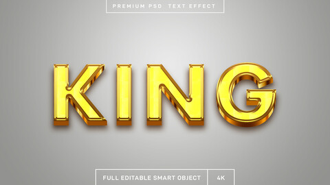 ArtStation - 3D King. PSD fully editable text effect. Layer style PSD ...