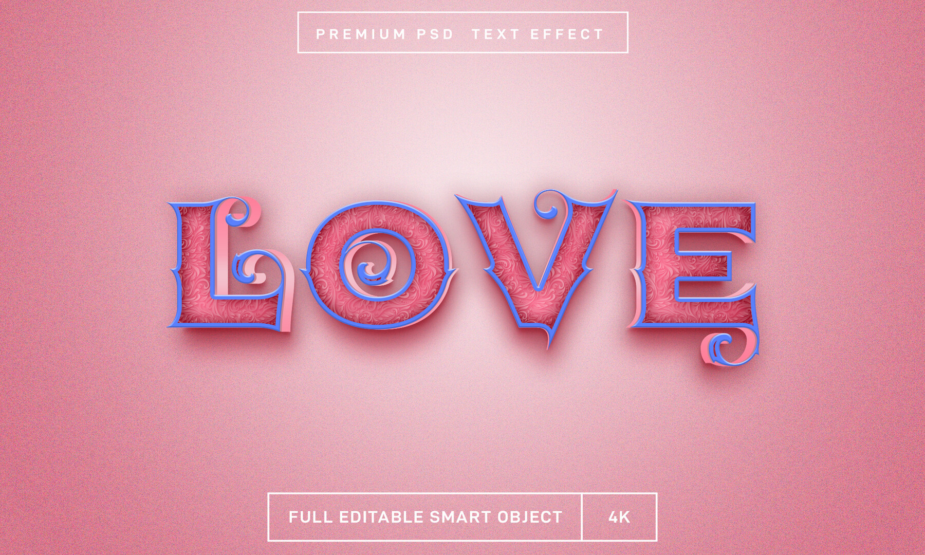 ArtStation - 3D Love. PSD fully editable text effect. Layer style PSD ...