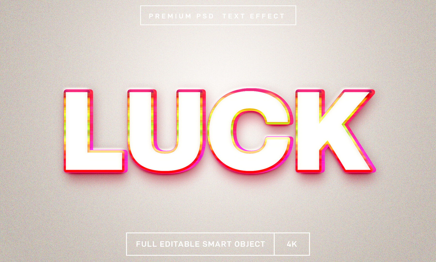 ArtStation - 3D Luck. PSD fully editable text effect. Layer style PSD ...