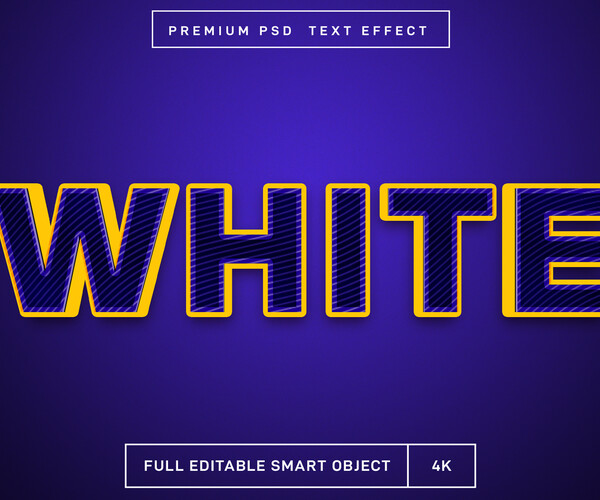 ArtStation - 3D White. PSD fully editable text effect. Layer style PSD ...