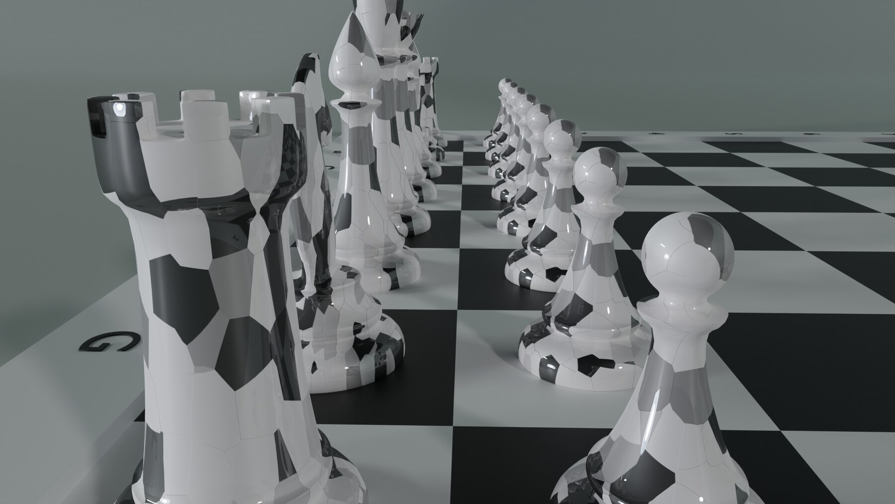ArtStation - Camouflaged Chess Set | Game Assets