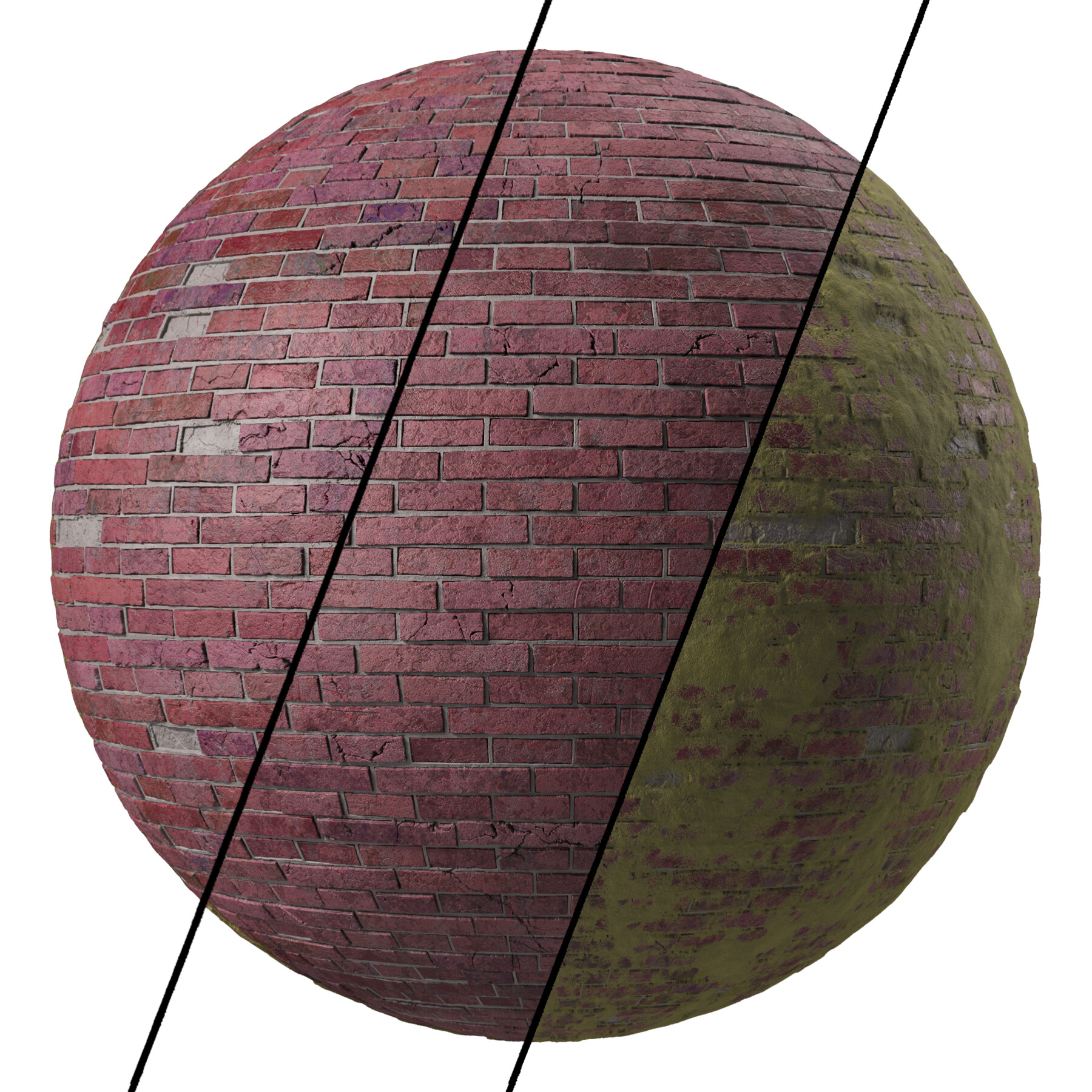 ArtStation - Bricks Materials 35- By Moss and Brick Damaged | Pbr 4k ...