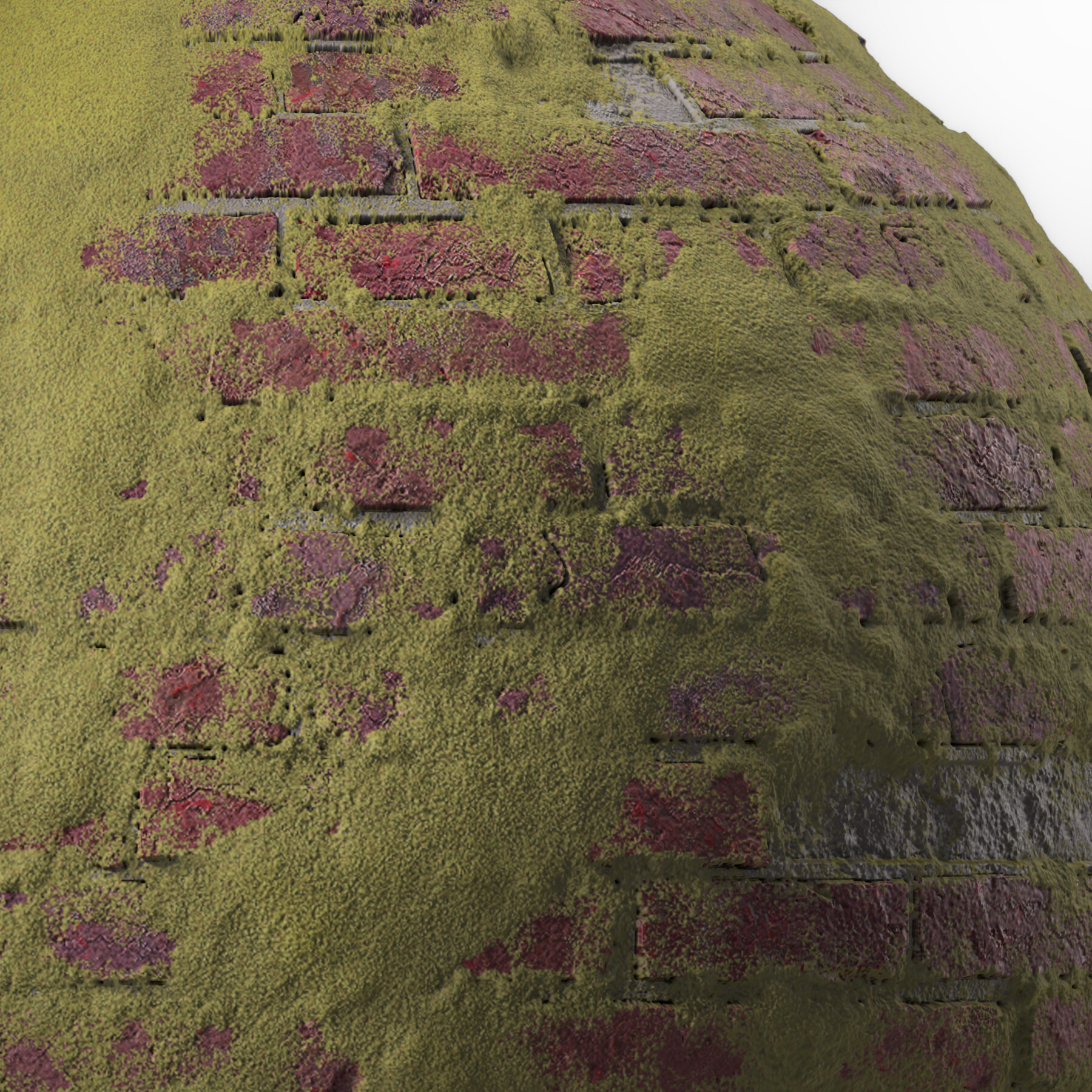 ArtStation - Bricks Materials 35- By Moss and Brick Damaged | Pbr 4k Seamless | Resources