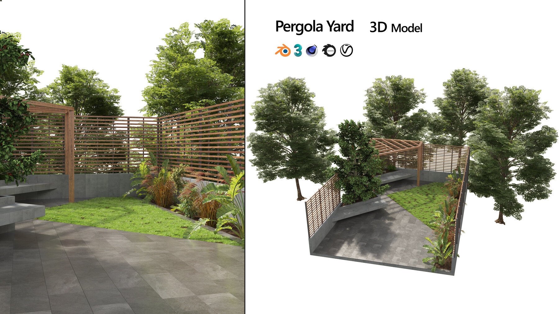 ArtStation - Pergola yard garden | Game Assets