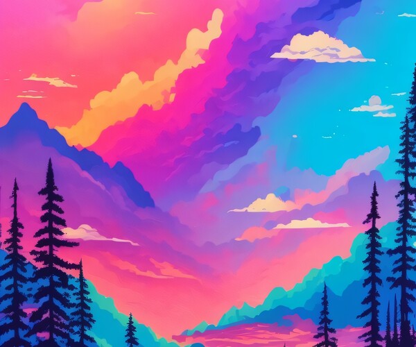 ArtStation - Colorful landscape scenery art | Artworks