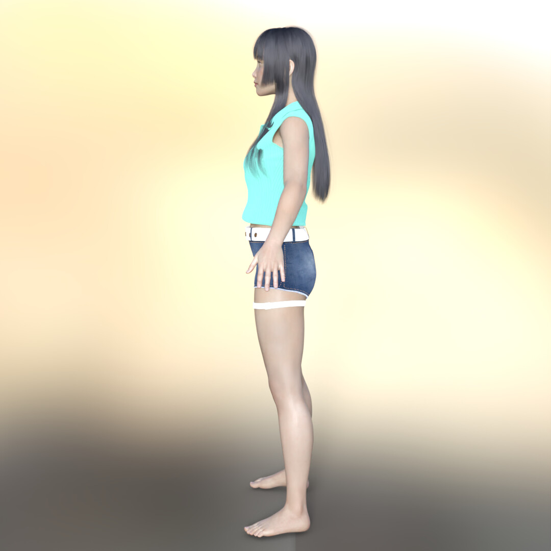 ArtStation - Shantay- Long hair tall girl//blendshape facial capture ...