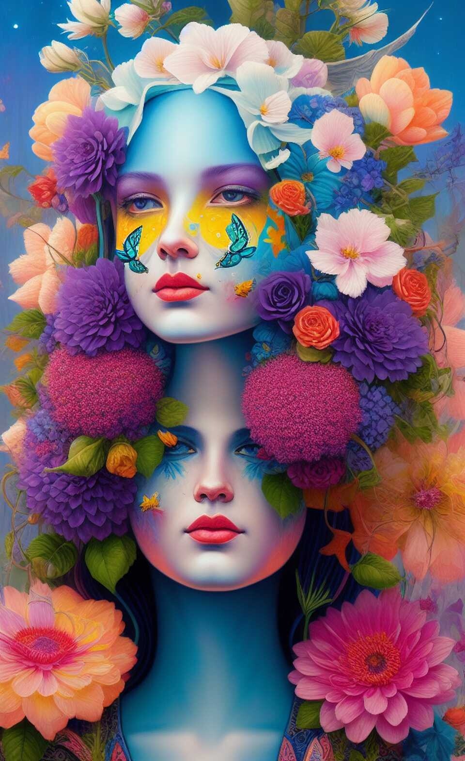 ArtStation - Women and Flowers: A Celebration of Colorful Blooms in ...