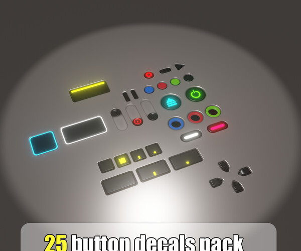 ArtStation - 25 button decals pack VOL 01 | Game Assets