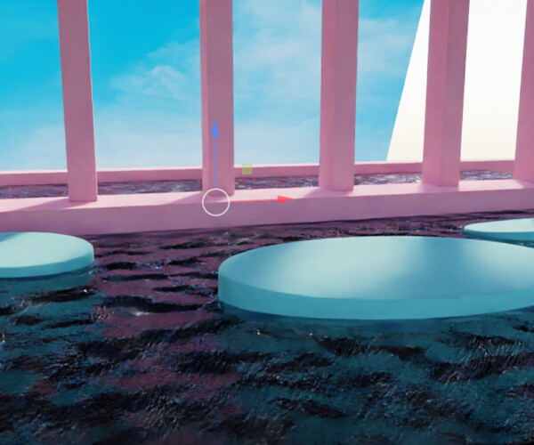 ArtStation - Simple colorful temple water pool scene Low-poly 3D model ...