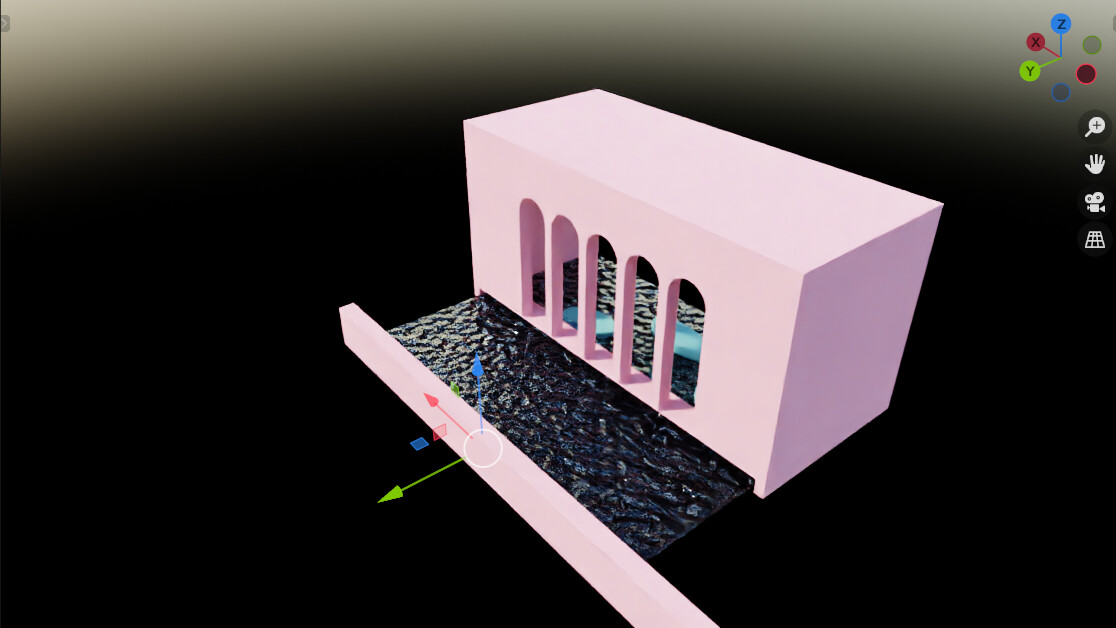 ArtStation - Simple colorful temple water pool scene Low-poly 3D model ...