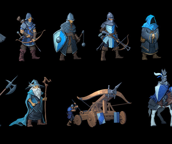 ArtStation - Fantasy Army Characters pack1 | Game Assets