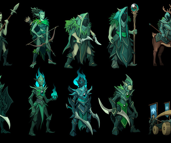 ArtStation - Elves Army Characters | Game Assets
