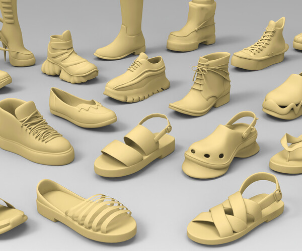 ArtStation - 25 basemesh shoes collection 3 | Resources