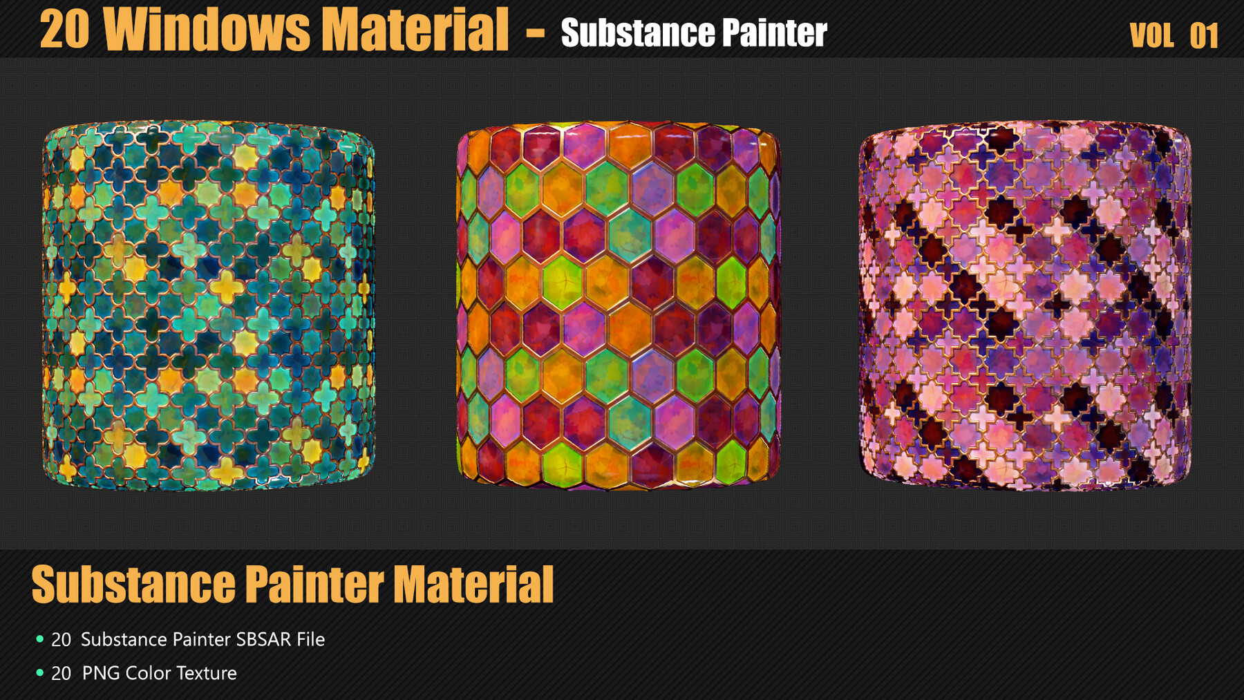 ArtStation - 20 Stylized Windows Materials In Substance Painter | Game Assets