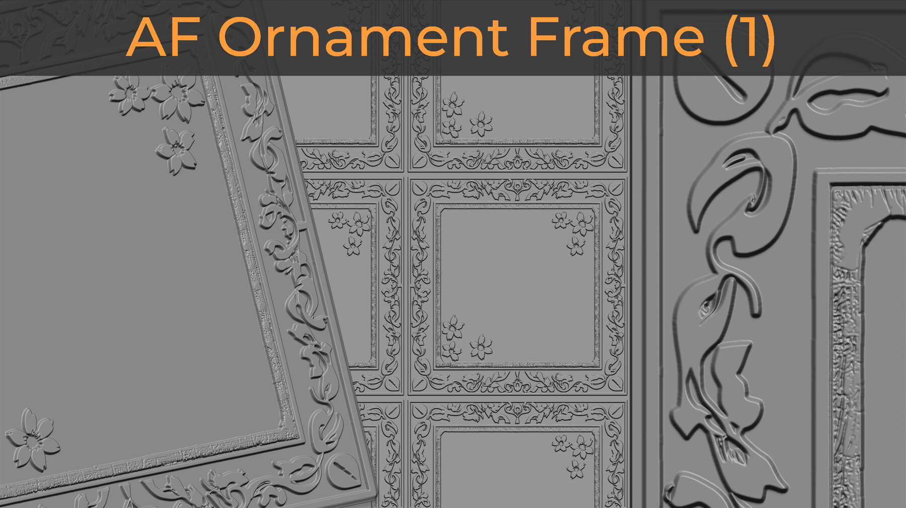 ArtStation - 44 Abstract Floral Ornament Frames Alphas | Brushes