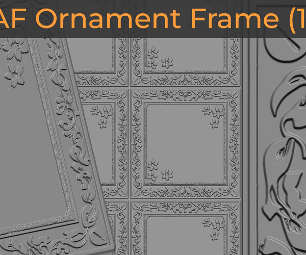 ArtStation - 44 Abstract Floral Ornament Frames Alphas | Brushes