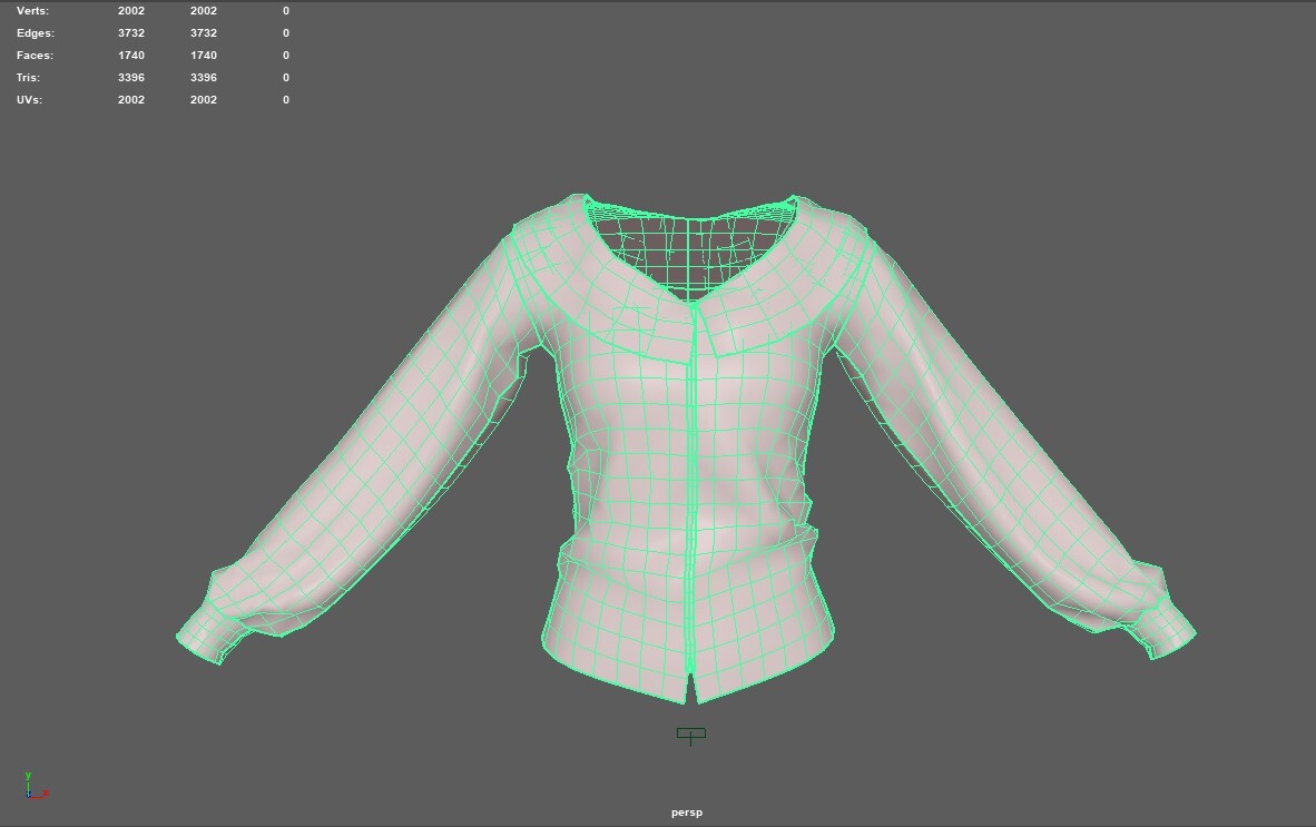 ArtStation - Blouse for Game (H-Poly L-Poly) FBX+OBJ+UV+RETOP | Game Assets