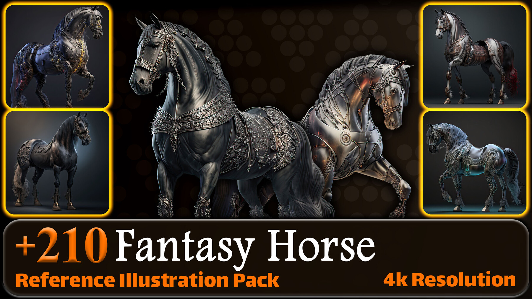 ArtStation - 210 Fantasy Horses Reference Pack | 4K | v.1 | Artworks