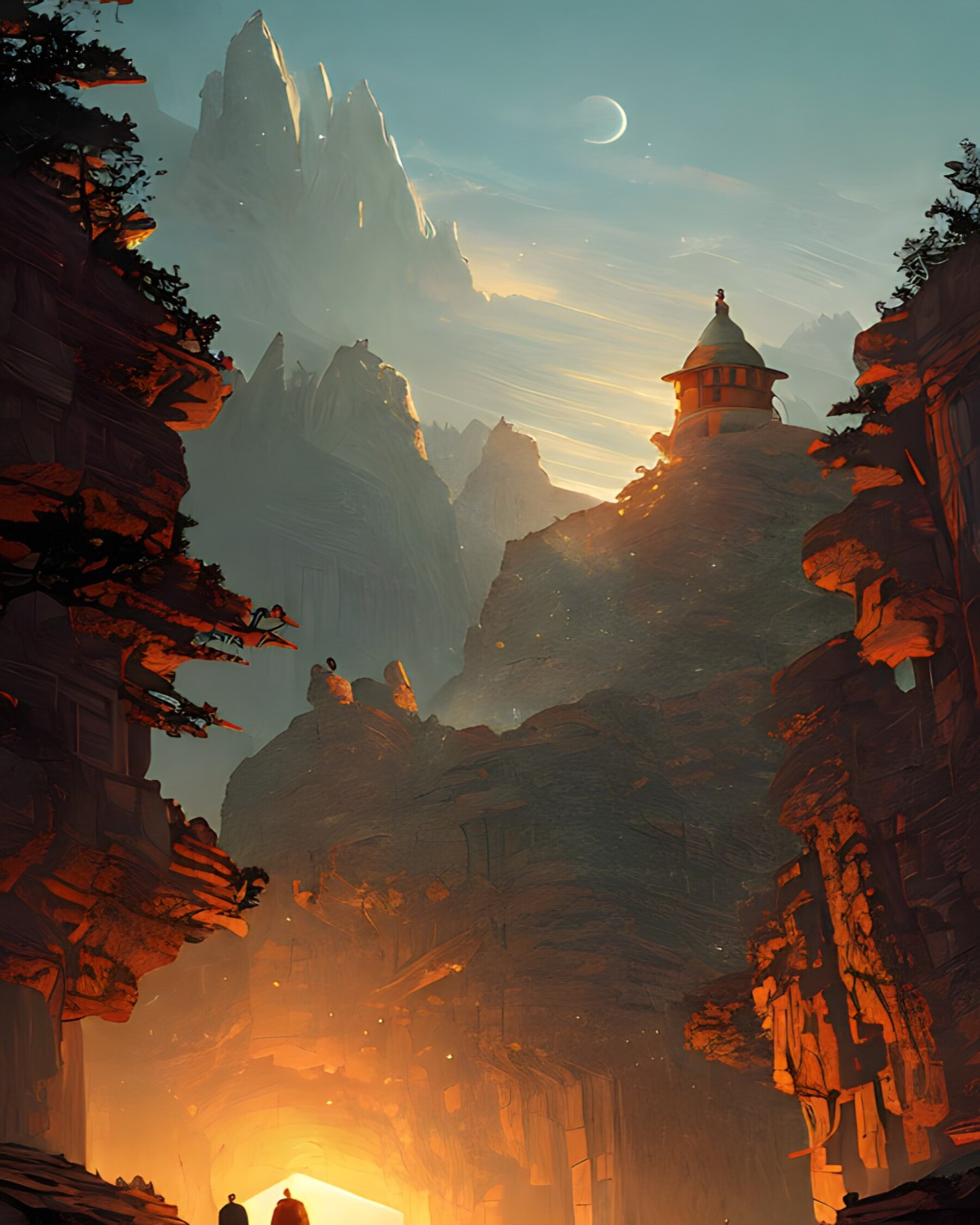 ArtStation - fantasy mountain desert | Artworks
