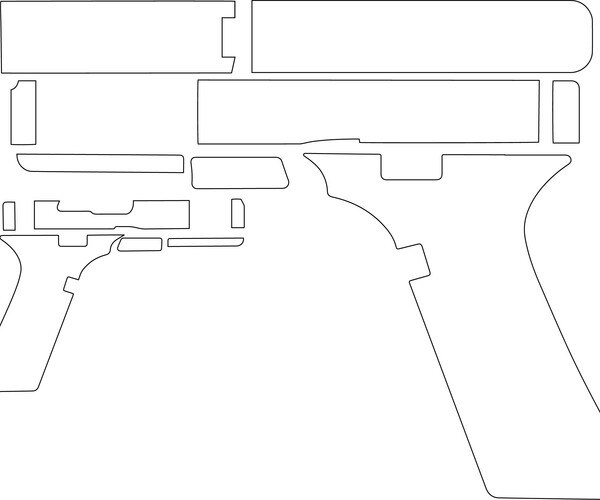ArtStation - Gun Design Glock 17 blank Custom, Ai, Vector, SVG, DXF ...