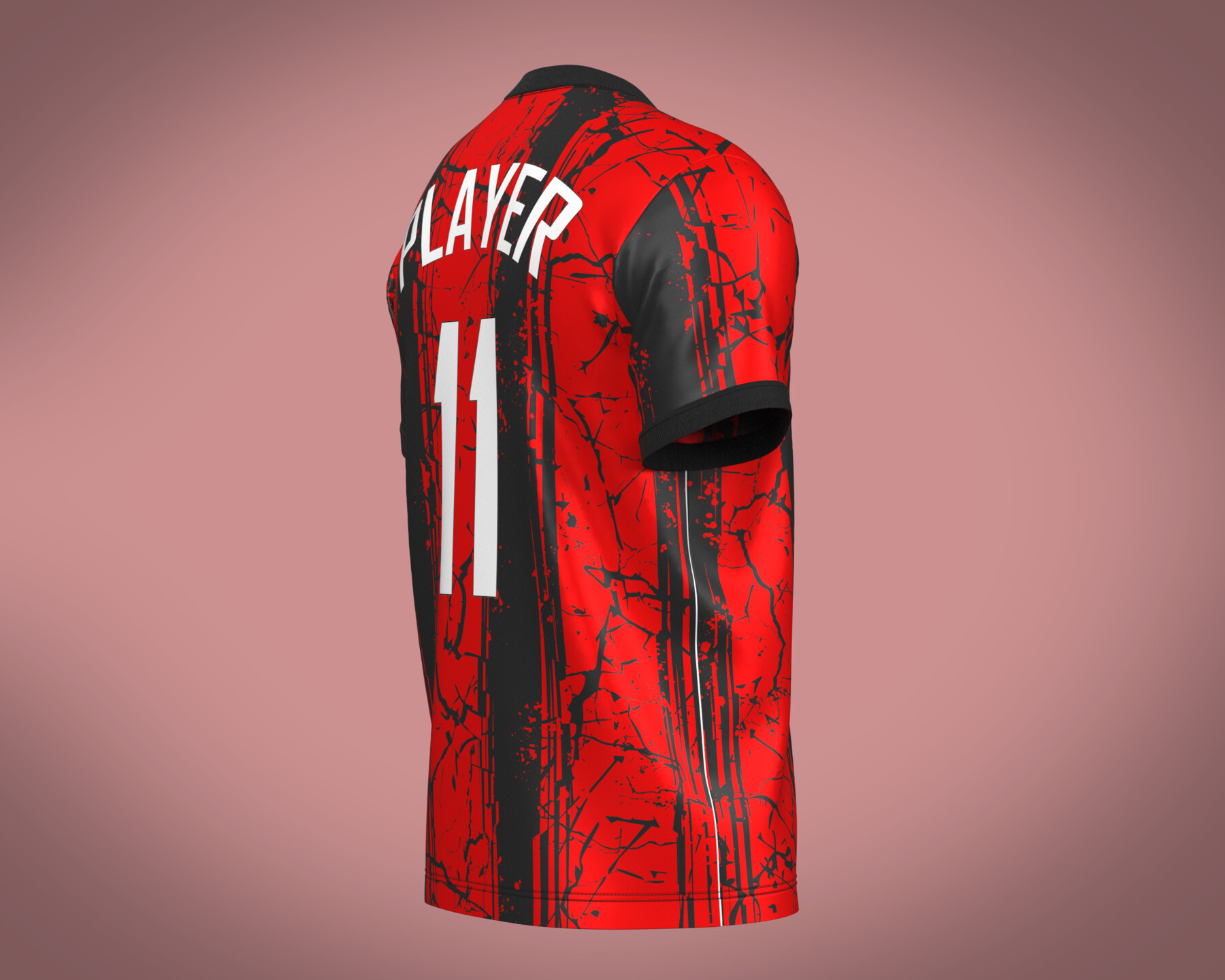 ArtStation - Soccer Football Fire Red color Jersey Player-11 | Resources