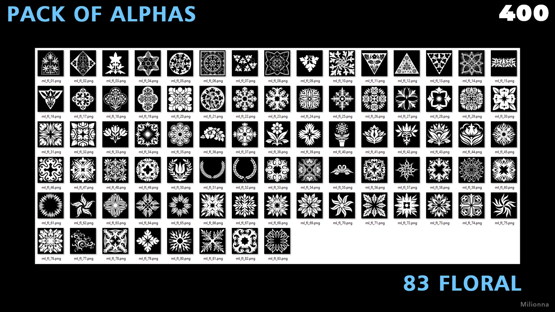 ArtStation - Pack of 400 Alphas (Indian, Floral, Classic, African) PNG ...