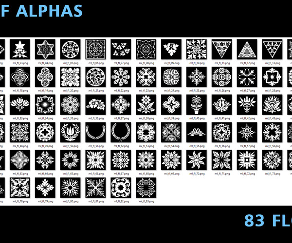 ArtStation - Pack of 400 Alphas (Indian, Floral, Classic, African) PNG ...