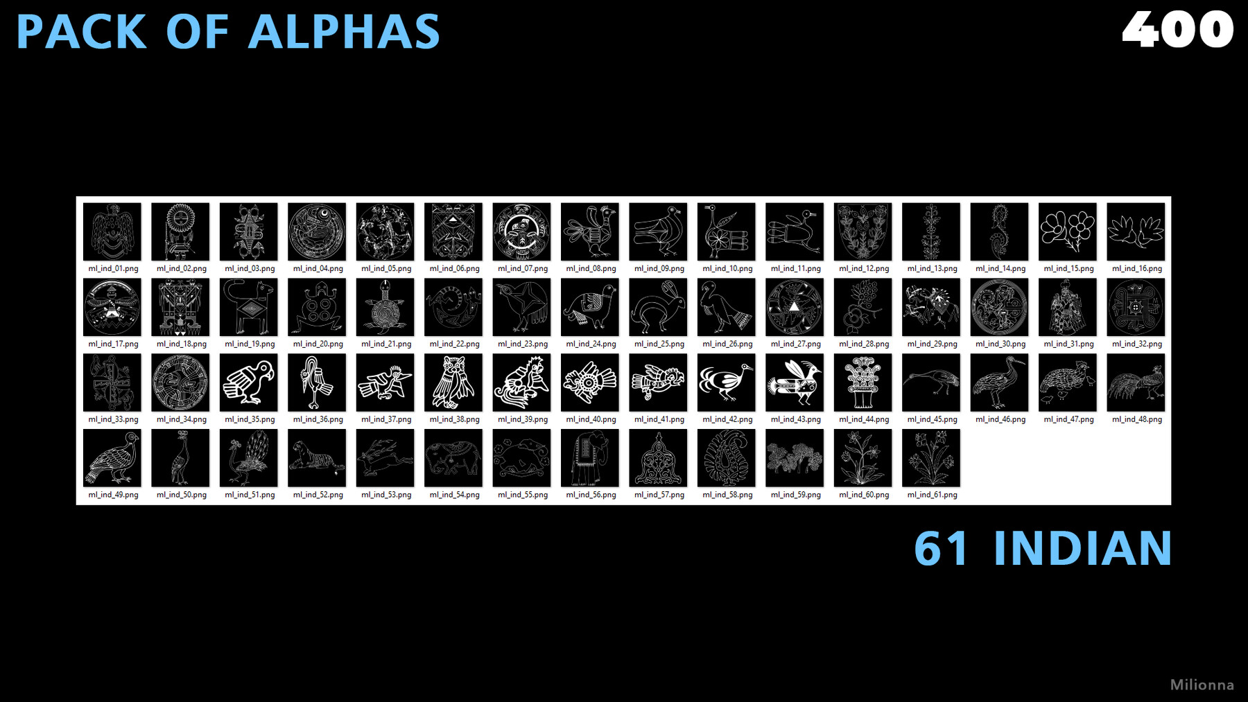 ArtStation - Pack of 400 Alphas (Indian, Floral, Classic, African) PNG ...