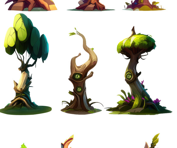 ArtStation - Stylized Tree pack | Game Assets