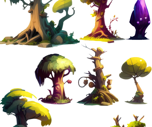 ArtStation - Stylized Tree pack | Game Assets