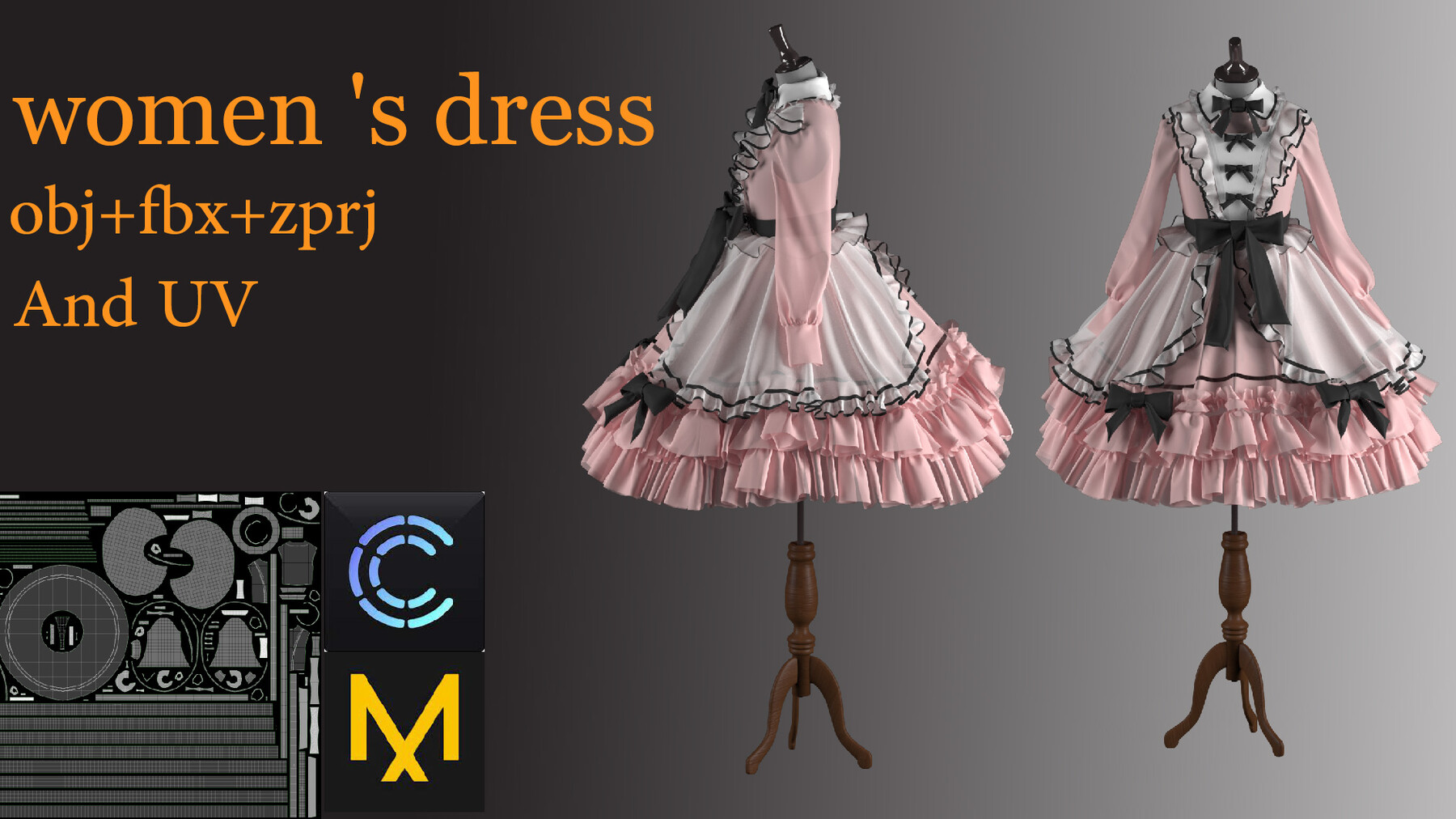 ArtStation - women 's dress | Game Assets