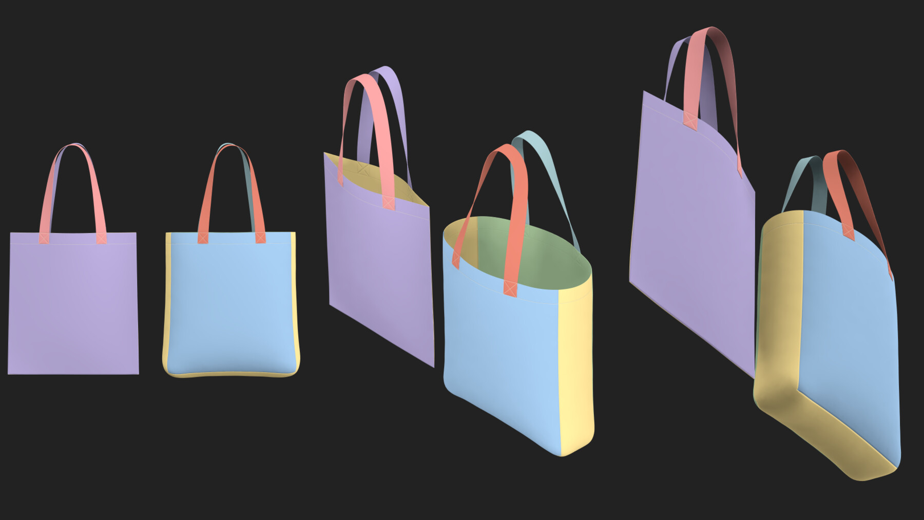 ArtStation - BASIC TOTE BAGS – zprj obj fbx highpoly | Game Assets
