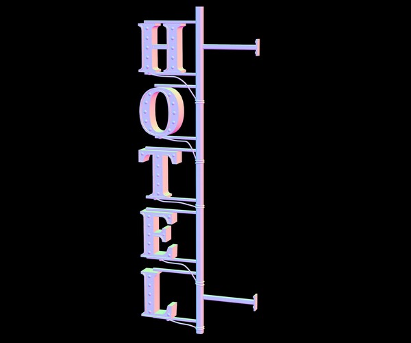 ArtStation - Hotel Sign - Game ready props | Game Assets