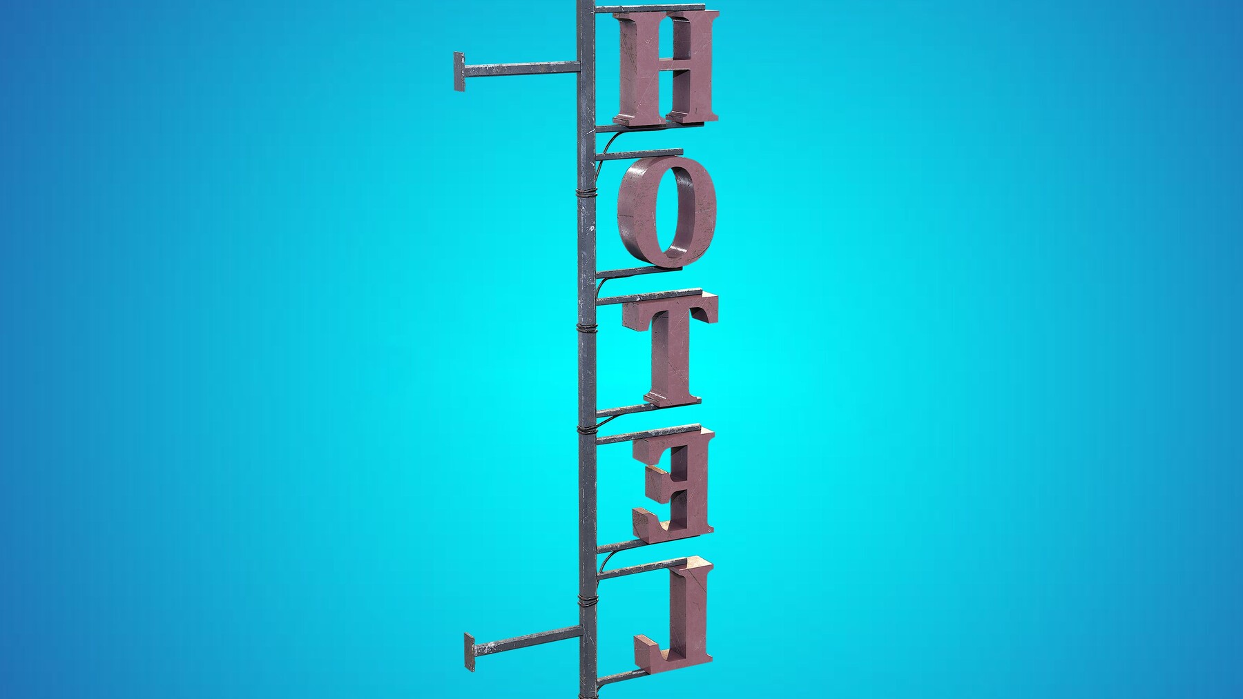 ArtStation - Hotel Sign - Game ready props | Game Assets